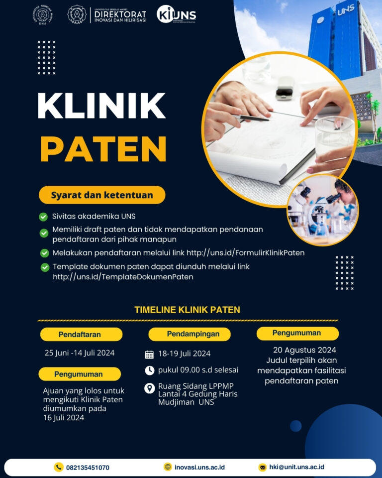 Klinik Paten - Direktorat Inovasi dan Hilirisasi